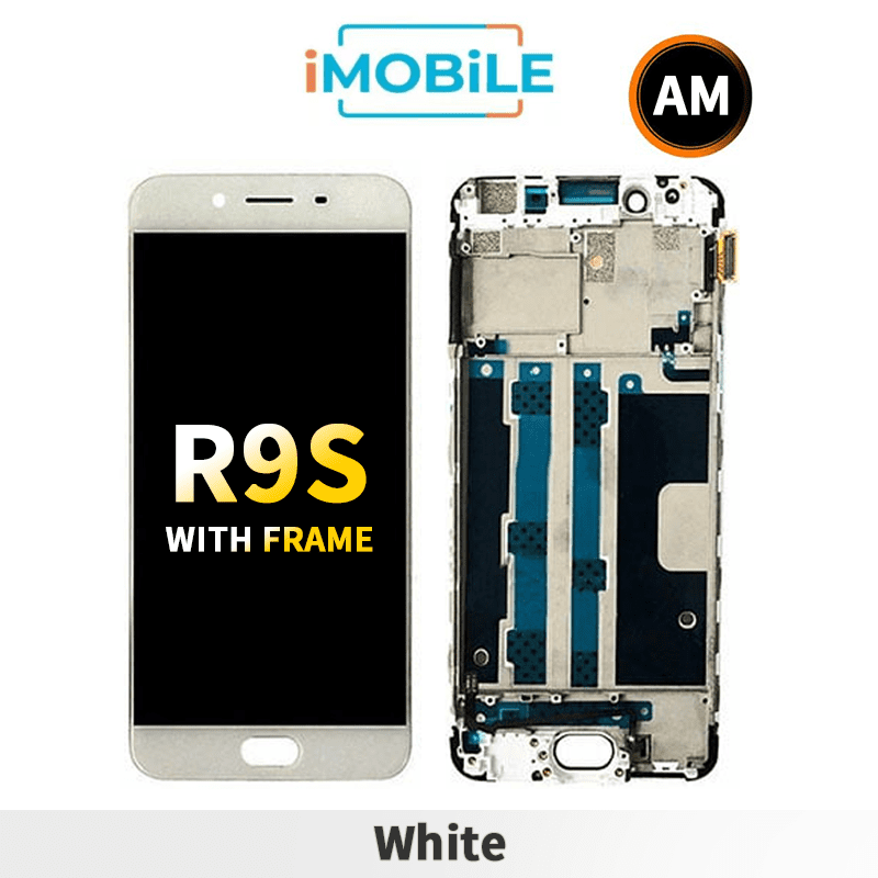 OPPO R9S Compatible LCD Touch Digitizer Screen with Frame [White ...
