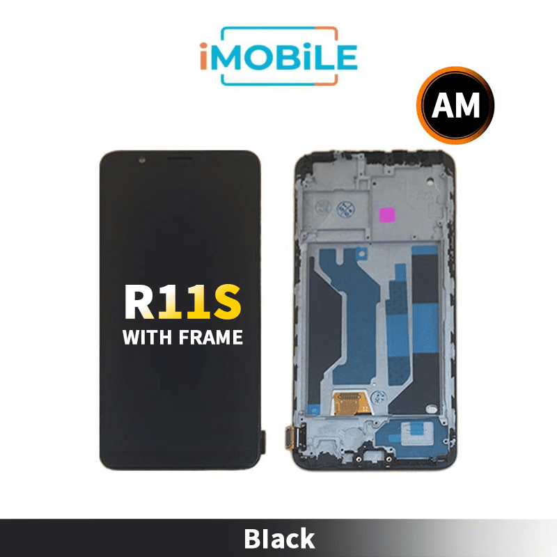 OPPO R11S Compatible LCD Touch Digitizer Screen [Black with Frame ...