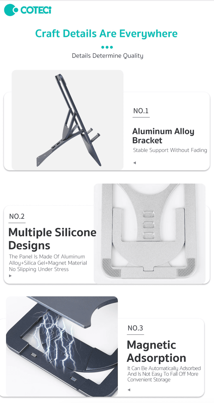 COTECi Foldable Aluminium Alloy Phone Holder